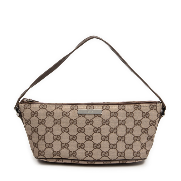 Gucci | Bags | Gucci Boat Pochette In Brown Canvas | Poshmark